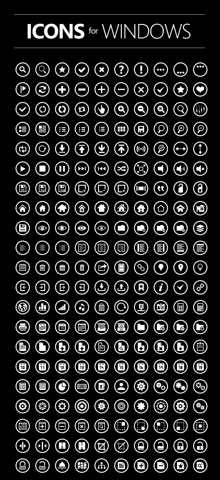 Trident Design – Metricons – Metro Style Icon Set